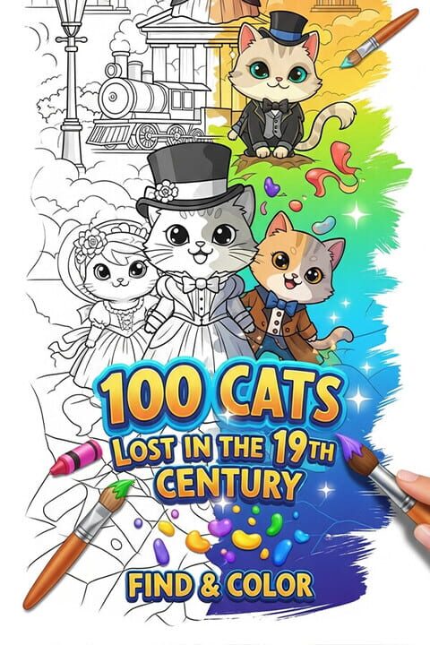 100 Cats Lost in the 19th Century Find & Color - game overview