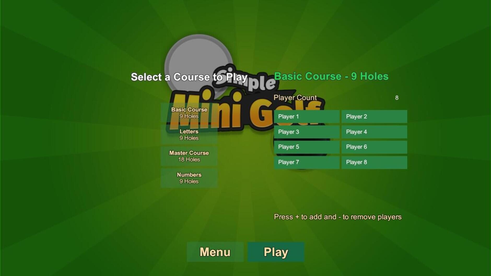 Simple Mini Golf Game Information - MyBacklog